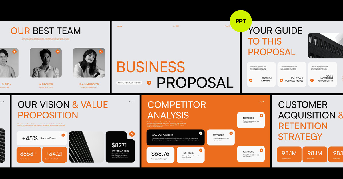 Lumora Project Proposal PowerPoint #544832 - TemplateMonster