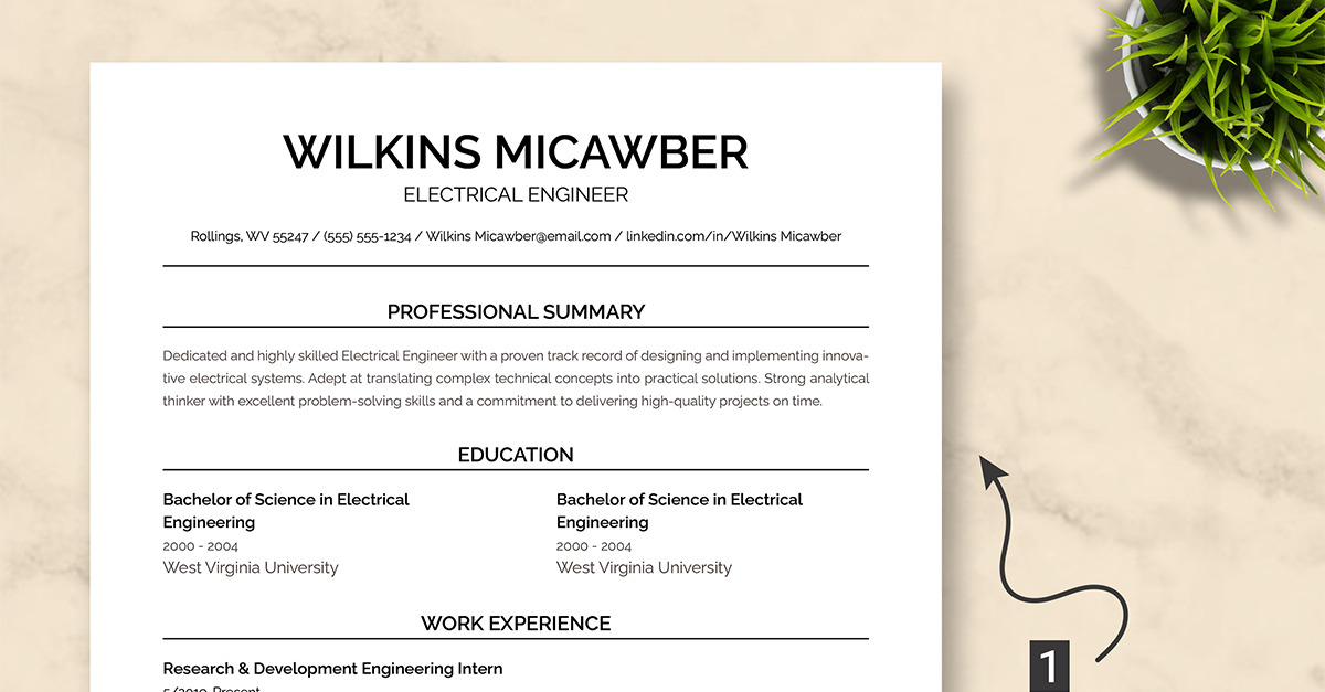 ATS Friendly Electrical Engineer Resume Template