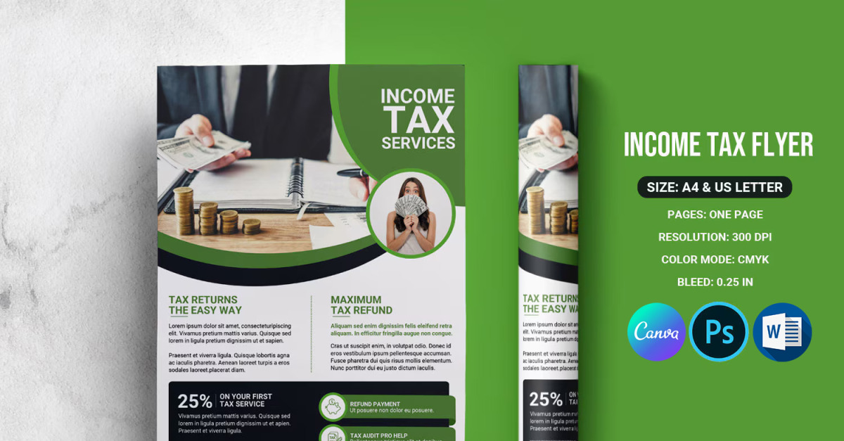 Income Tax Flyer Template | Professional Tax Service Marketing Design