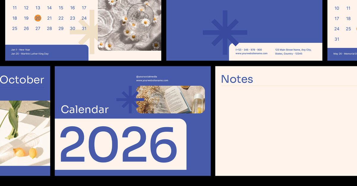 Modern Edge Calendar Template #546235 - TemplateMonster