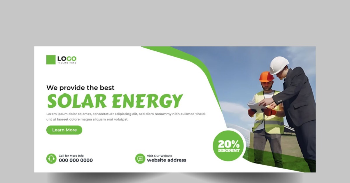 Solar Energy Facebook Cover Banner Template Ver-10