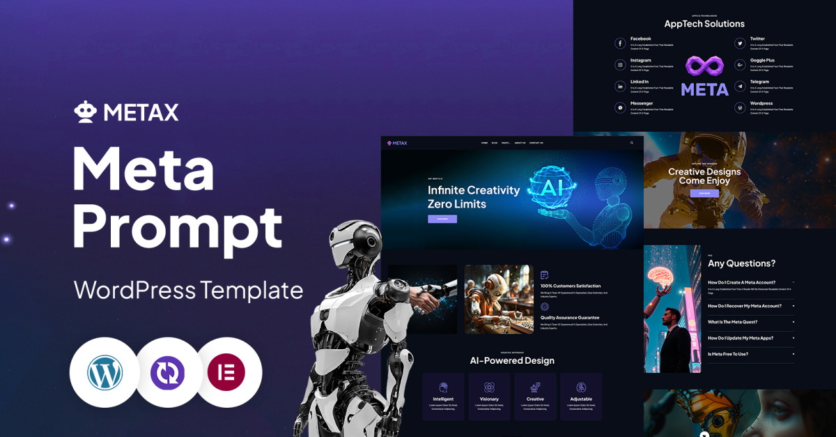 Metax – AI Prompts WordPress CMS Elementor Template