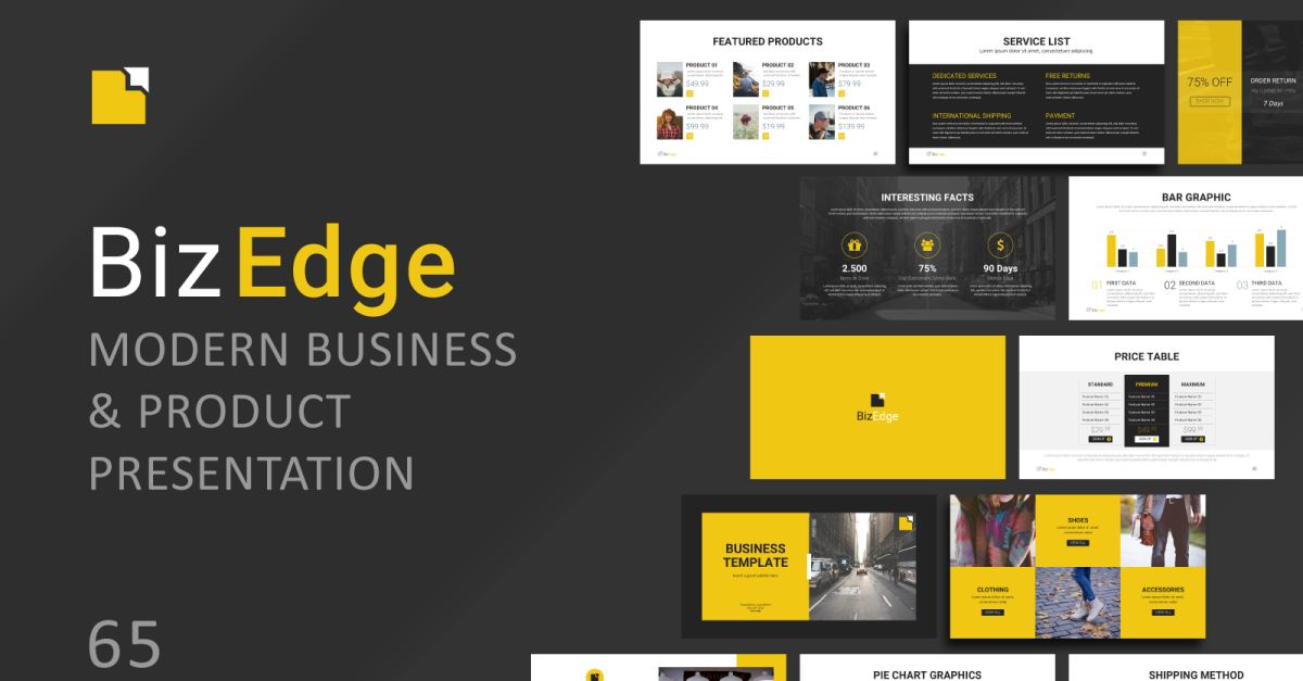Business PowerPoint Template - BizEdge, Product Catalog Presentation ...