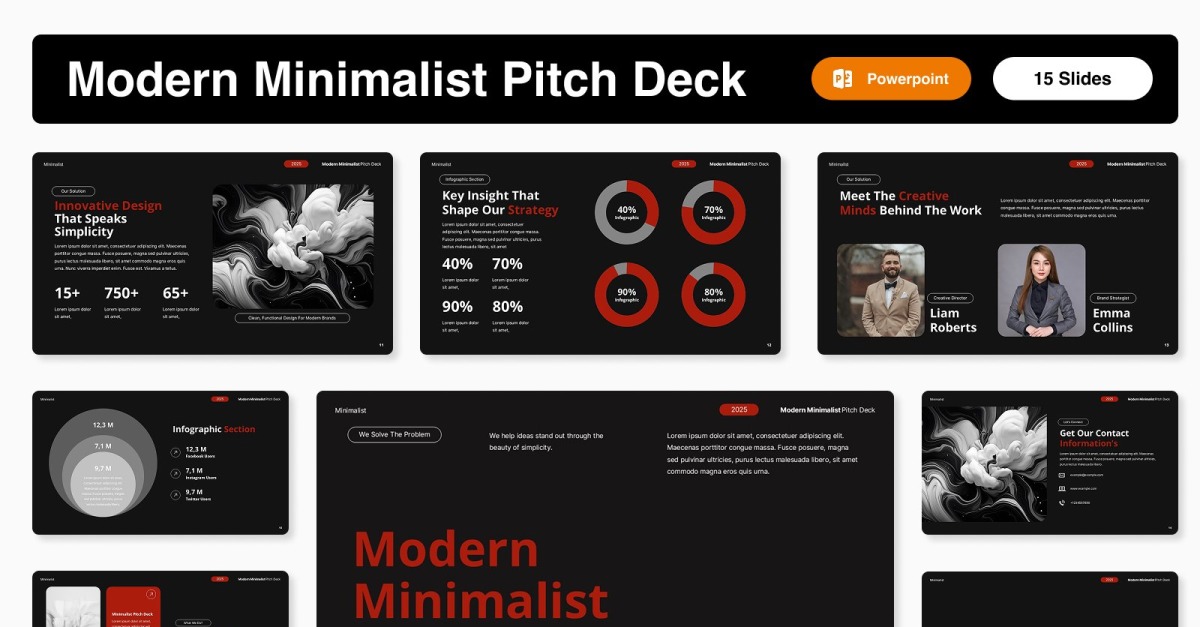 Modern Minimalist Pitch Deck Powerpoint Template