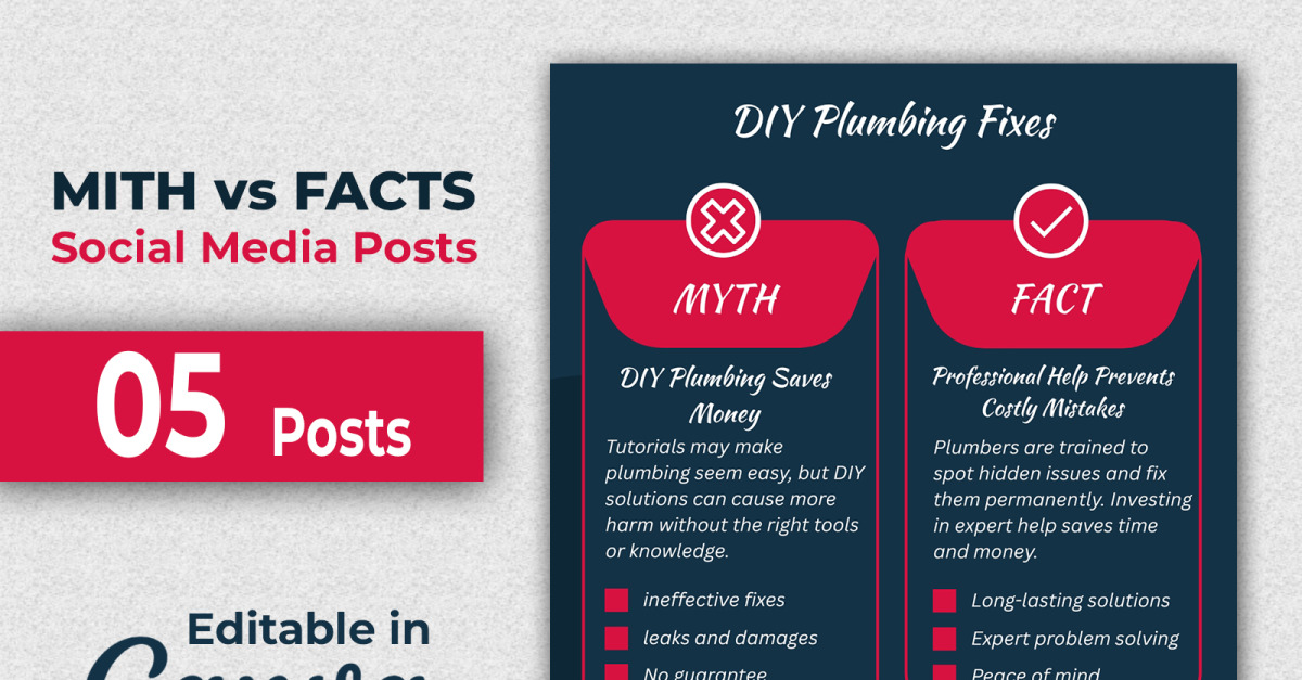 Fact Check Canva Pack - Myth vs Fact Social Media Post - Instagram ...