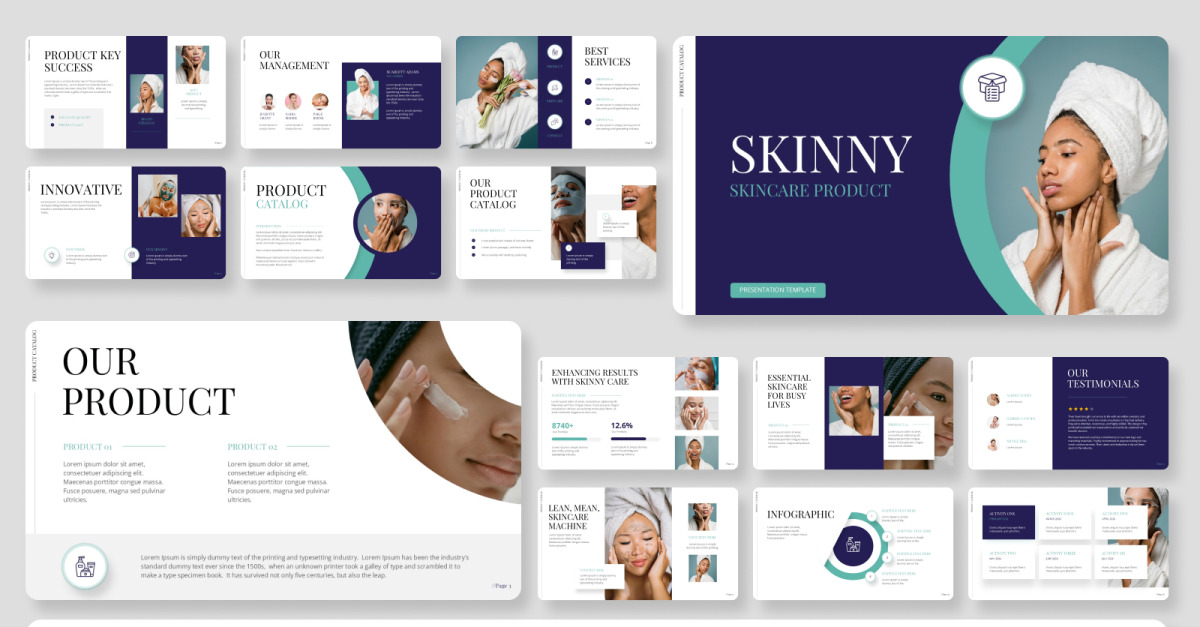 Skinny - Plantilla de presentación de PowerPoint para catálogo de productos