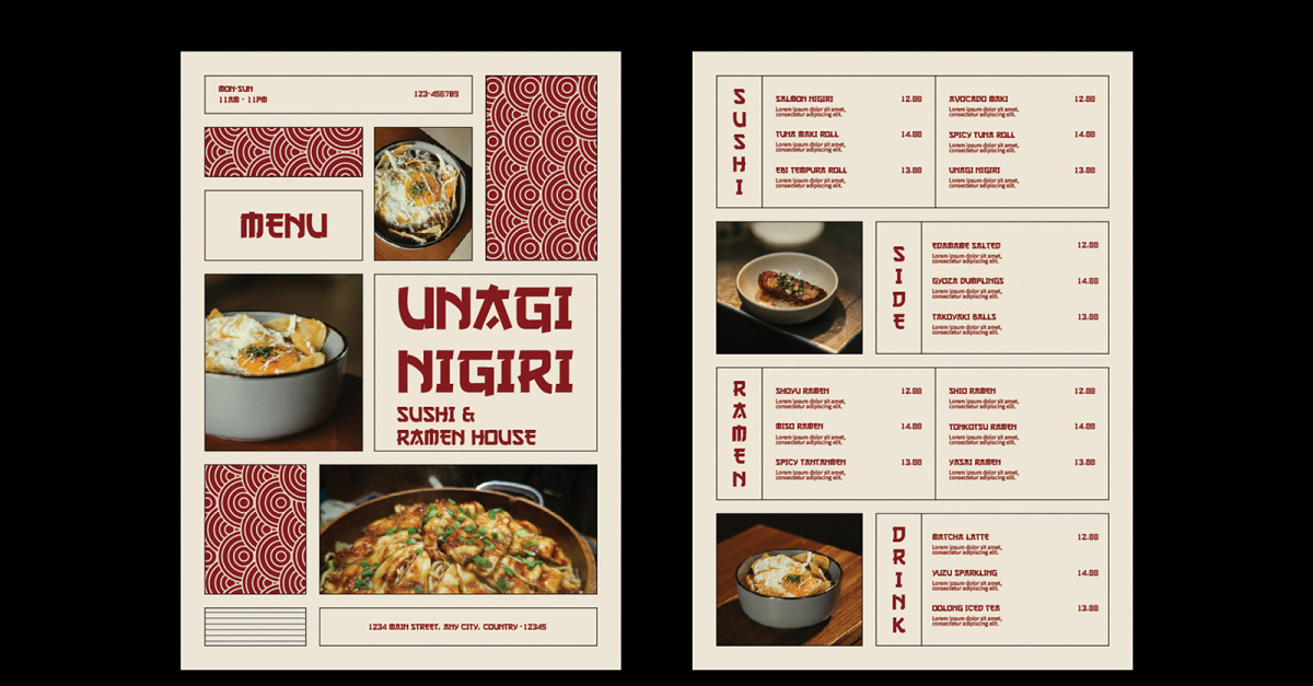 Japanese Restaurant Menu template #549685 - TemplateMonster