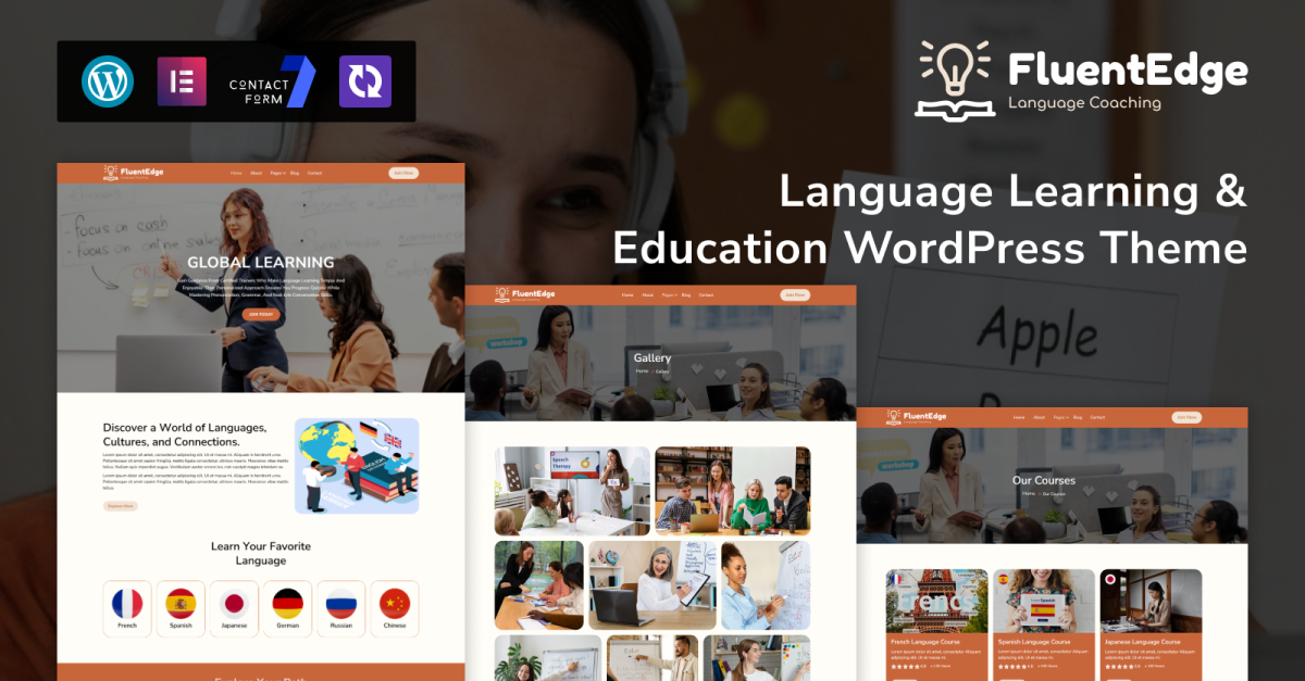 FluentEdge – Language Learning & Education WordPress Theme