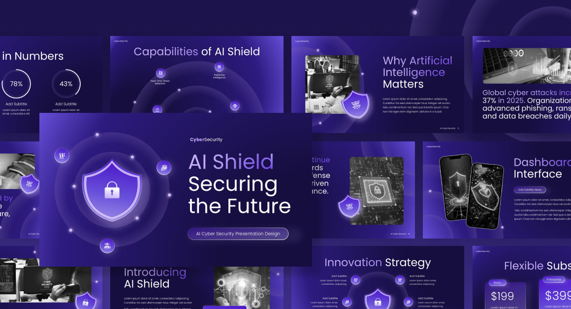 AI Cyber Security PowerPoint Template - TemplateMonster