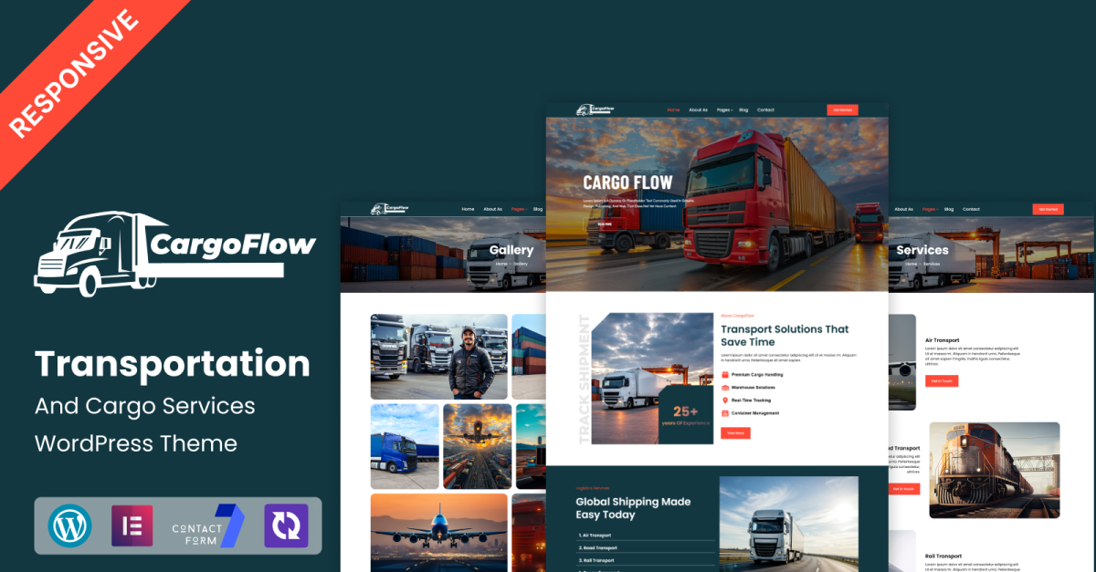 CargoFlow - Logistics, Transportation And Cargo Services WordPress Elementor Theme