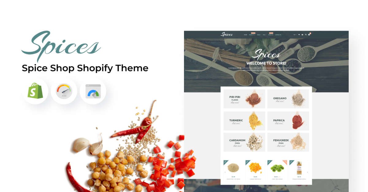 Responsive Spice Shop Shopify Theme #55213 - TemplateMonster