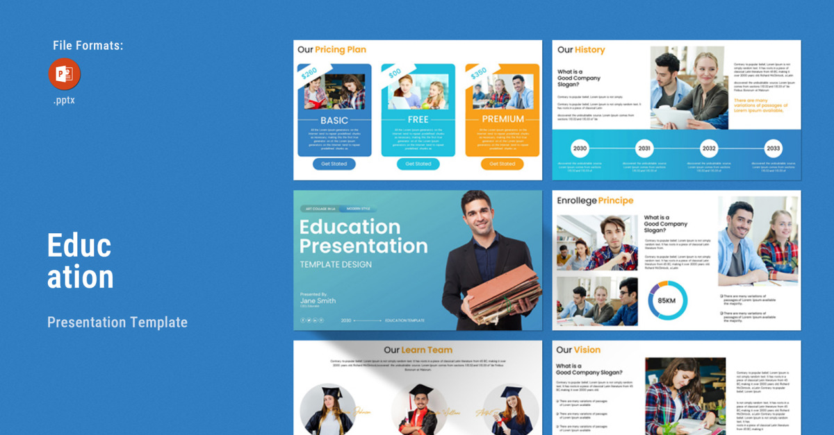 Business Education PowerPoint Template - TemplateMonster