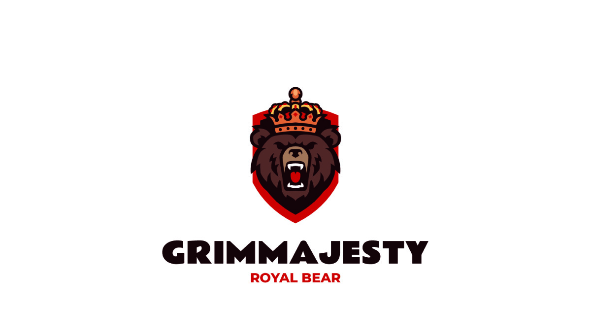 Conception du logo de la mascotte Roi Ours - TemplateMonster