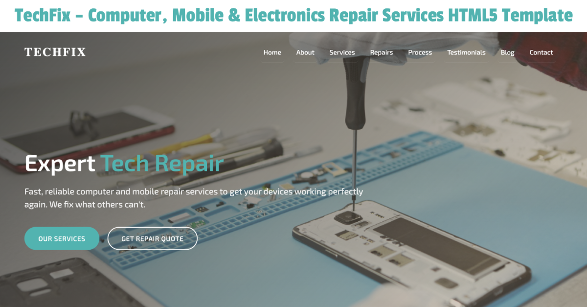 TechFix – Computer, Mobile & Electronics Repair Services HTML5 Template