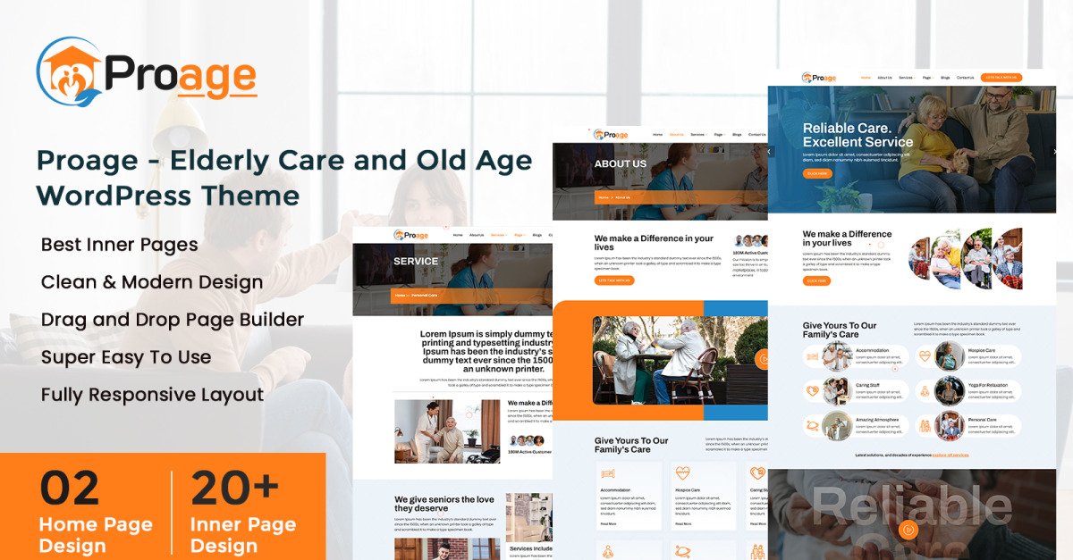 Proage - Elderly Care and Old Age WordPress Theme