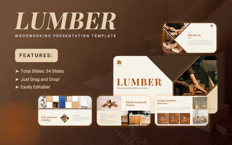 LUMBER – Woodworking PowerPoint Template - TemplateMonster