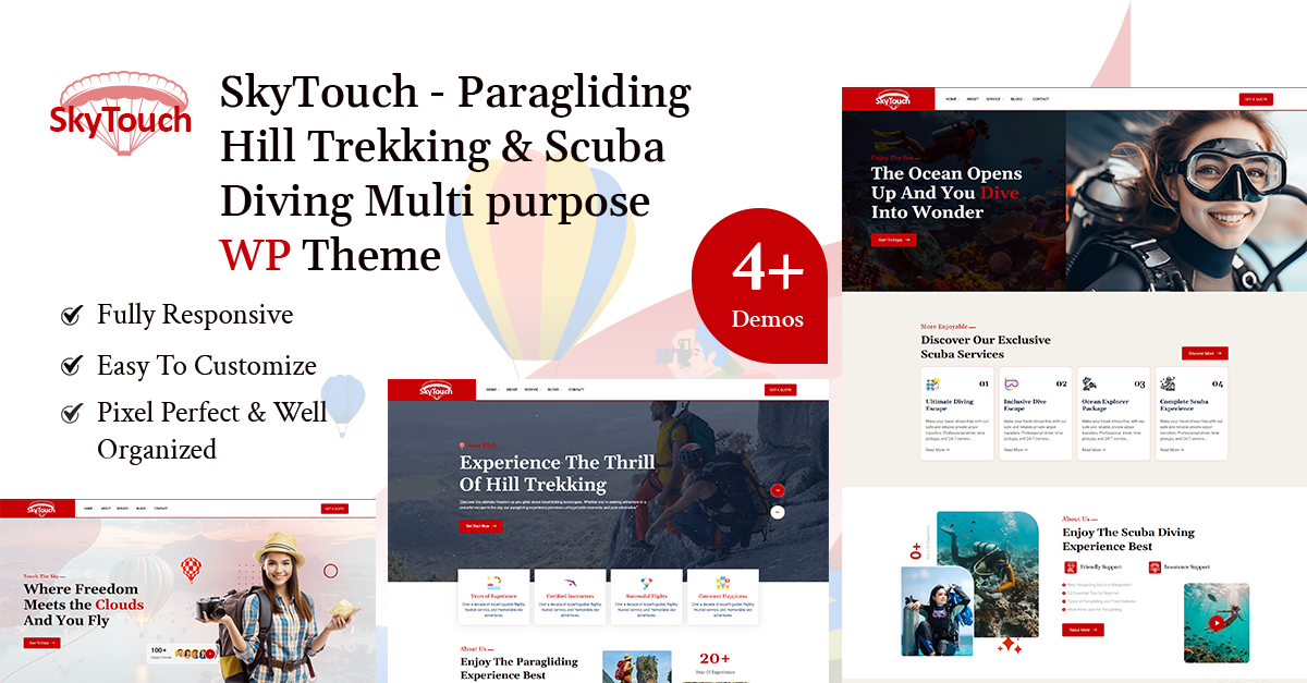SkyTouch - Paragliding, Hill Trekking And Scuba Diving Multi purpose WP ...