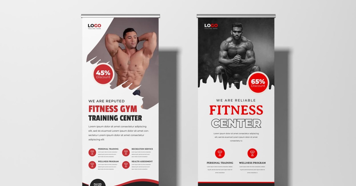 Fitness Gym Roll Up Signage Standee Ver-1 - TemplateMonster