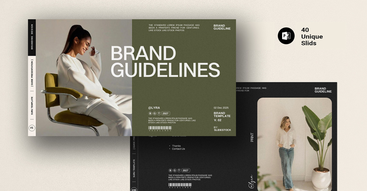 Lyra | Brand Guidelines PowerPoint Template - TemplateMonster