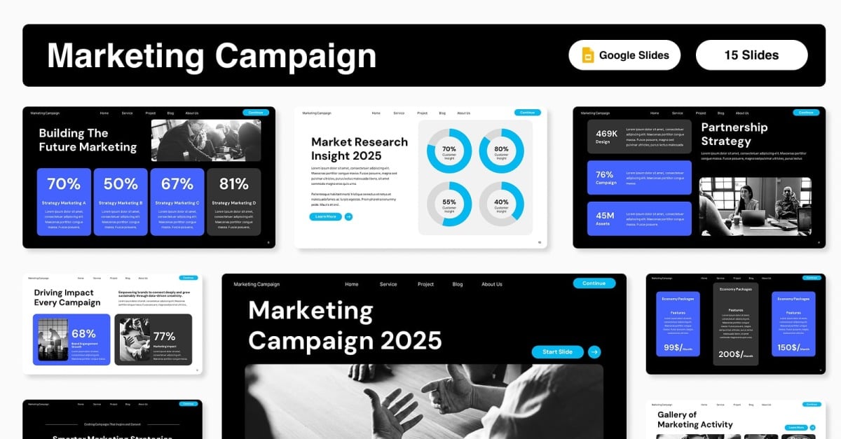 Marketing Campaign Google Slides Template - TemplateMonster