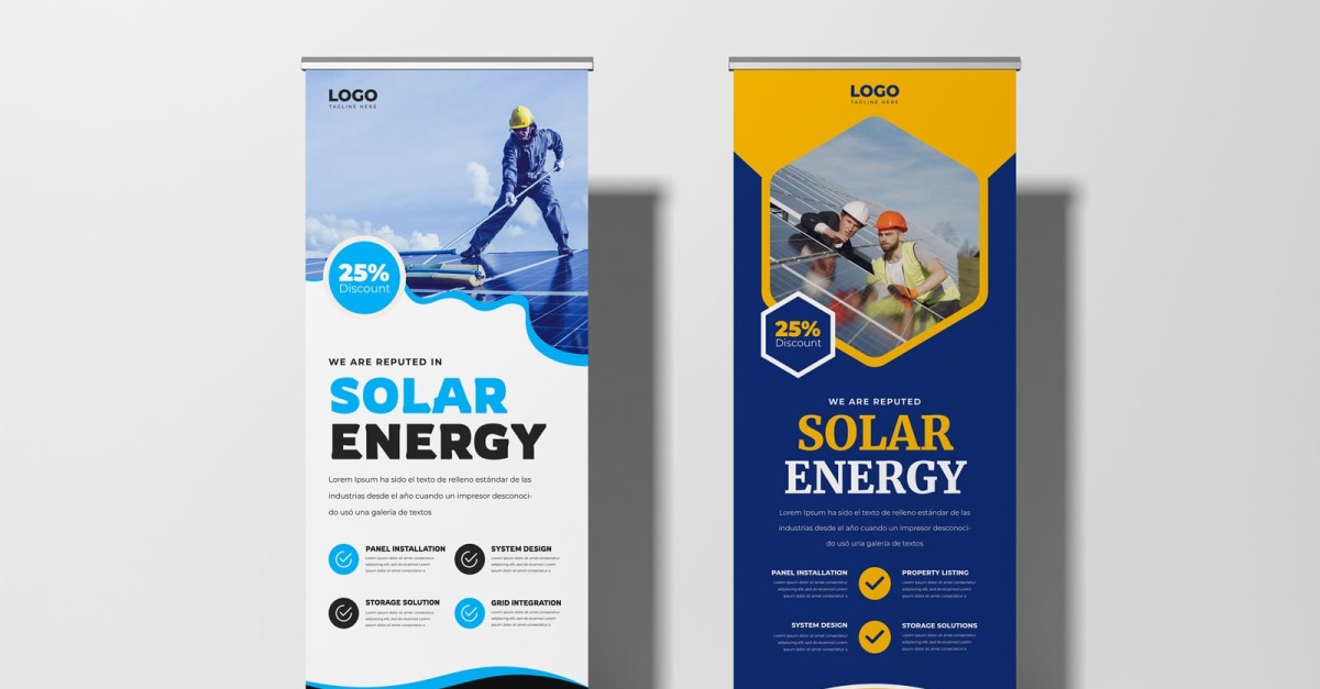 Solar Energy Roll Up Standee Ver-2 #556794 - TemplateMonster