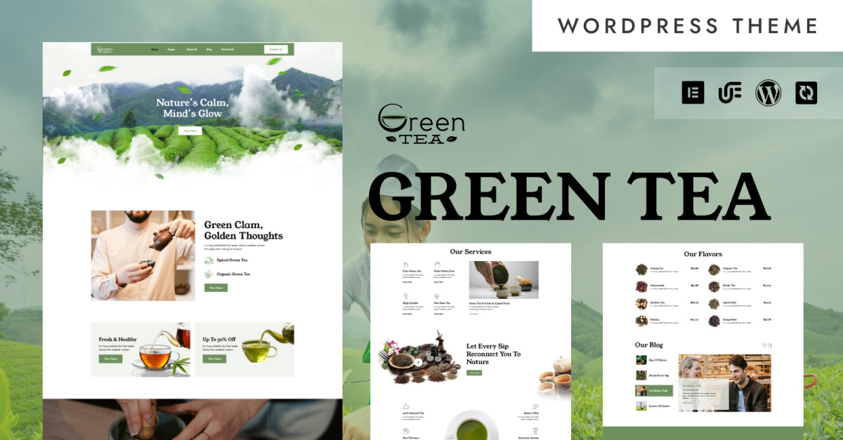 Green Tea - Organic Green Tea Store WordPress Elementor Theme