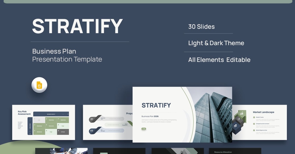Stratify - Plantilla de Google Slides para plan de negocios