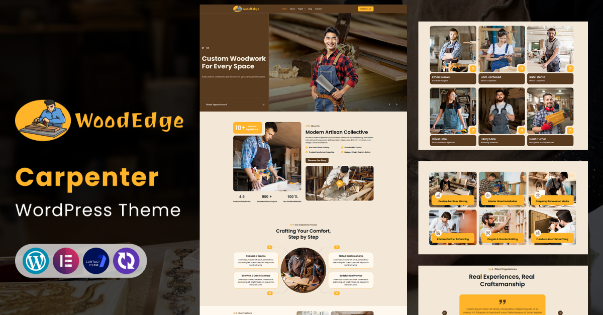 WoodEdge – Carpenter & Woodworking Services WordPress Theme