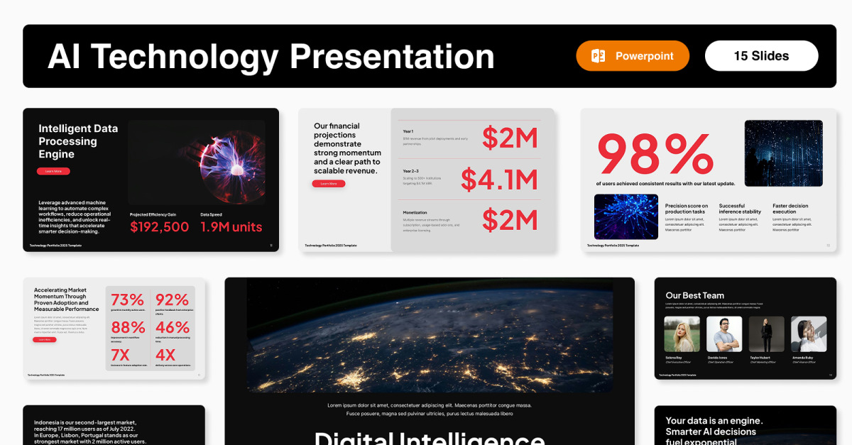 Modèle PowerPoint de présentation sur la technologie IA