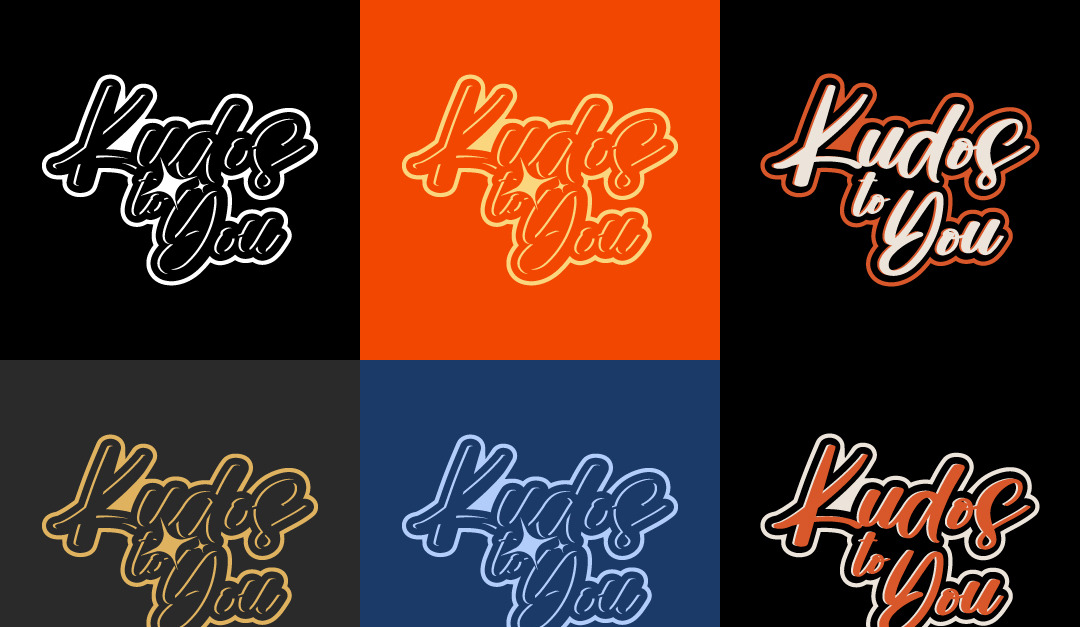 Kudos to you hand lettering script typography vector for motivation and ...