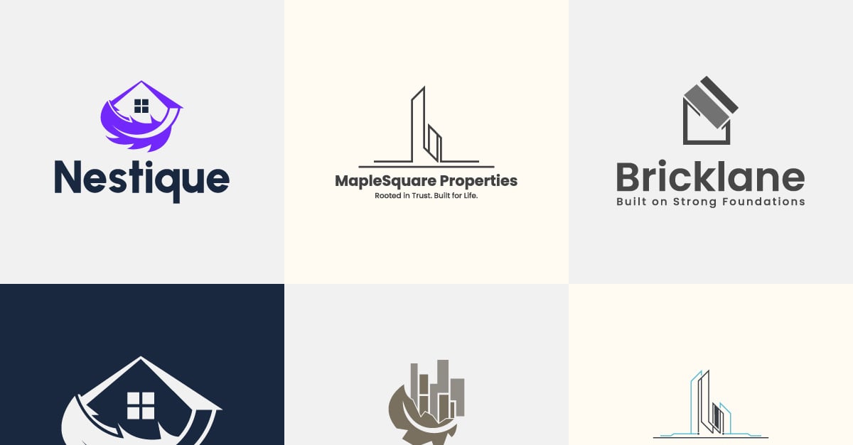 Modern real estate and building logo bundle - TemplateMonster