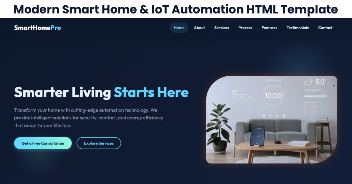 SmartHome Pro – IoT, Smart Security & Home Automation Website Template