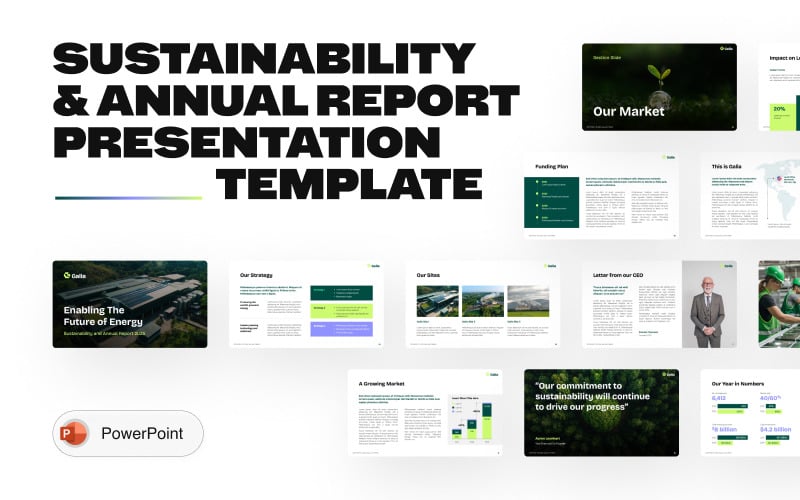 Galia – FREE - Sustainability & Annual Report Presentation Template