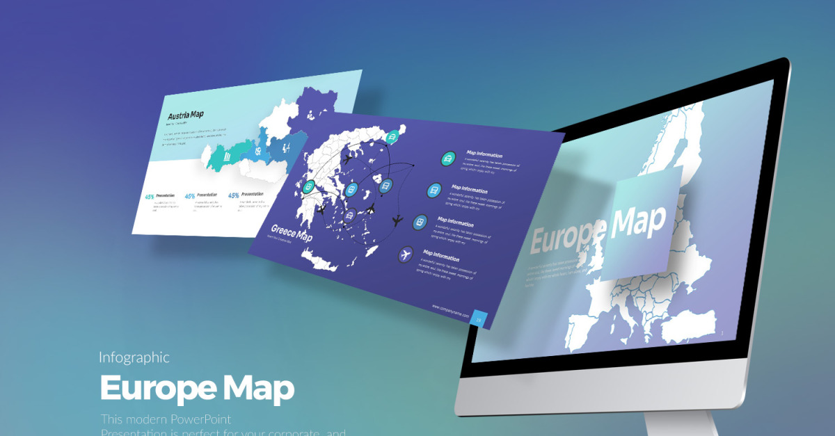 Europe Map PowerPoint Templates #560956 - TemplateMonster