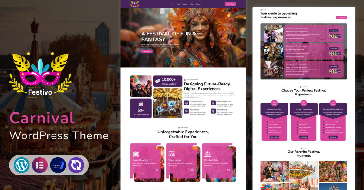 Festivo – Colorful Carnival & Festival WordPress Theme