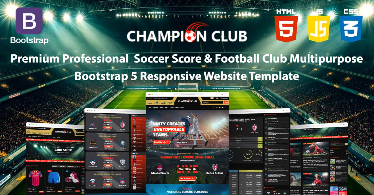Champion Club - Premium Professional Soccer Score & Football Club ...