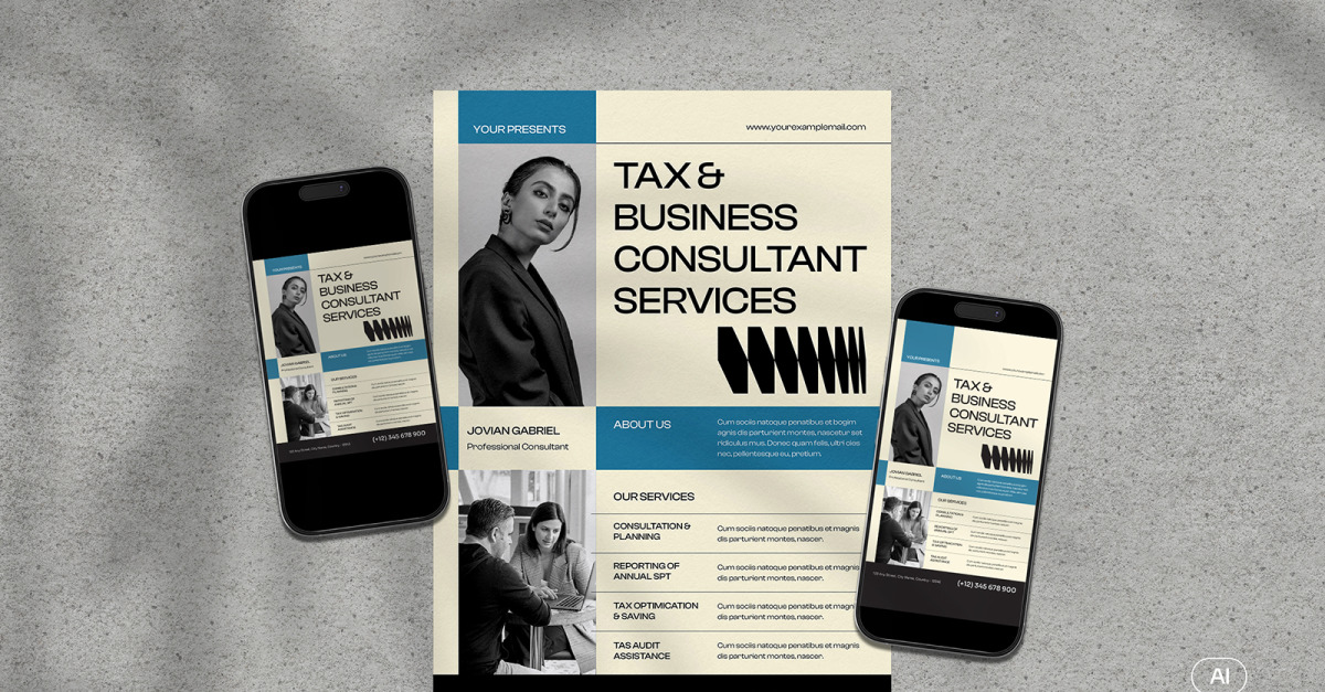 Bold Tax Consultant Services Flyer #568229 - TemplateMonster