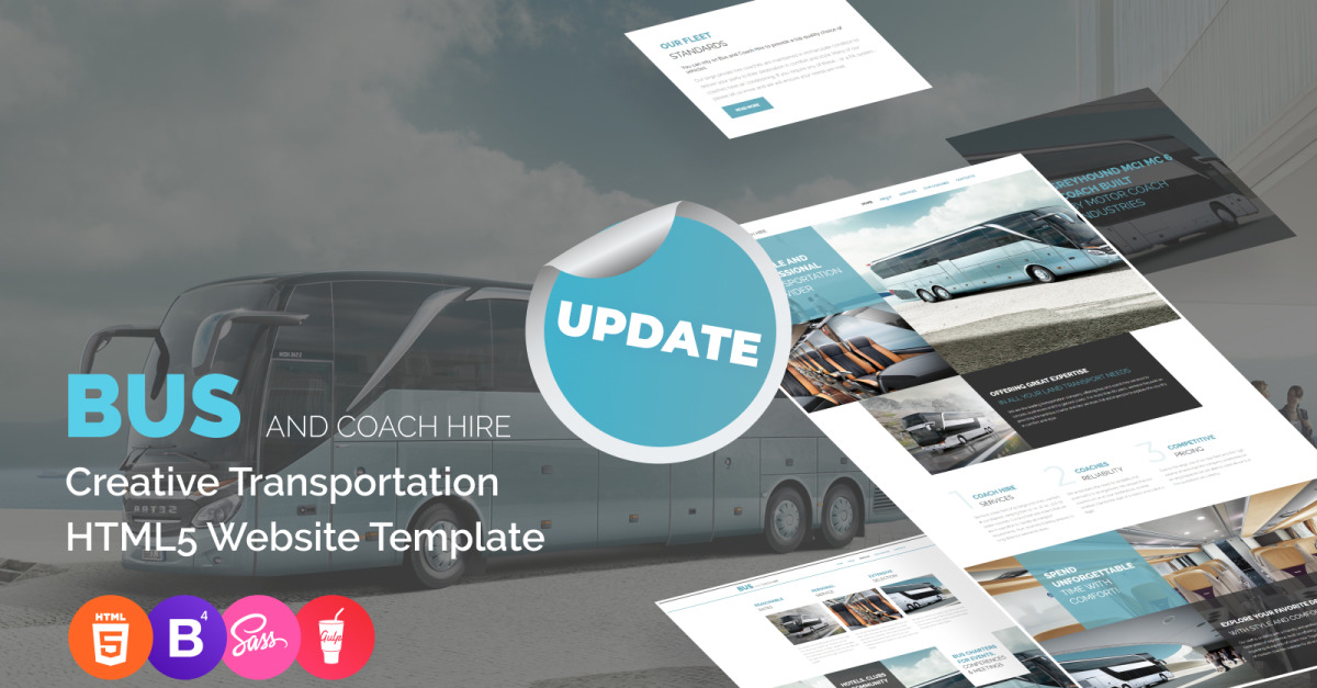 Bus and Coach Hire Website Template #57680 - TemplateMonster