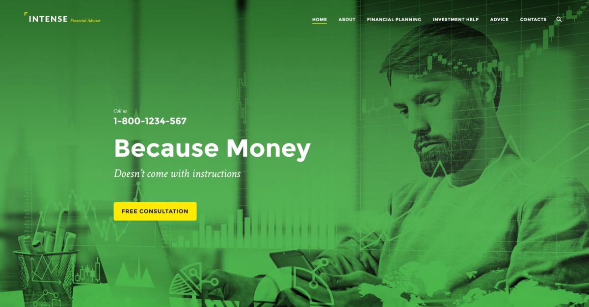 Intense Financial Advisor Website Template - TemplateMonster