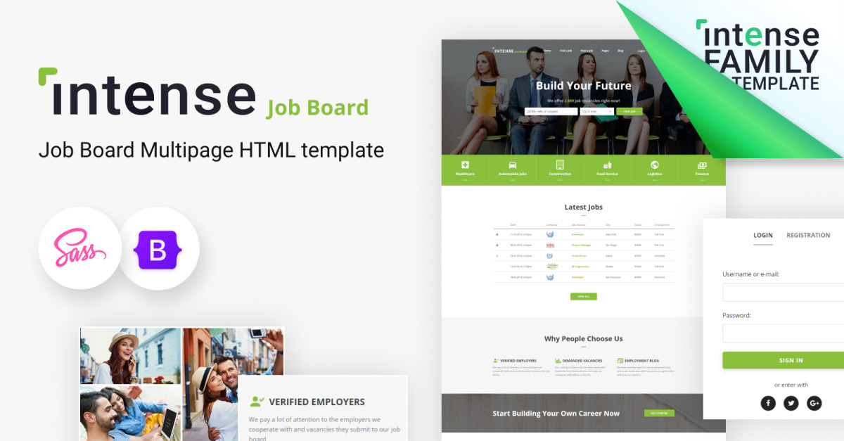 Intense - Job Board HTML5 Website Template - TemplateMonster