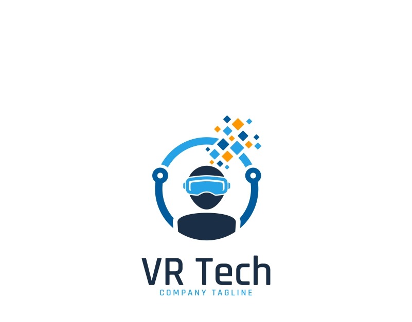 Modello di logo di tecnologia di realtà virtuale