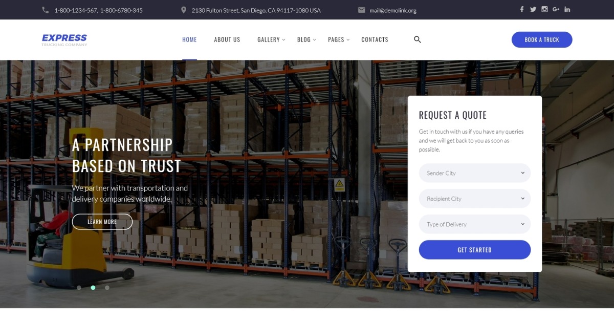 Express - Logistics And Transportation Multipage Website Template