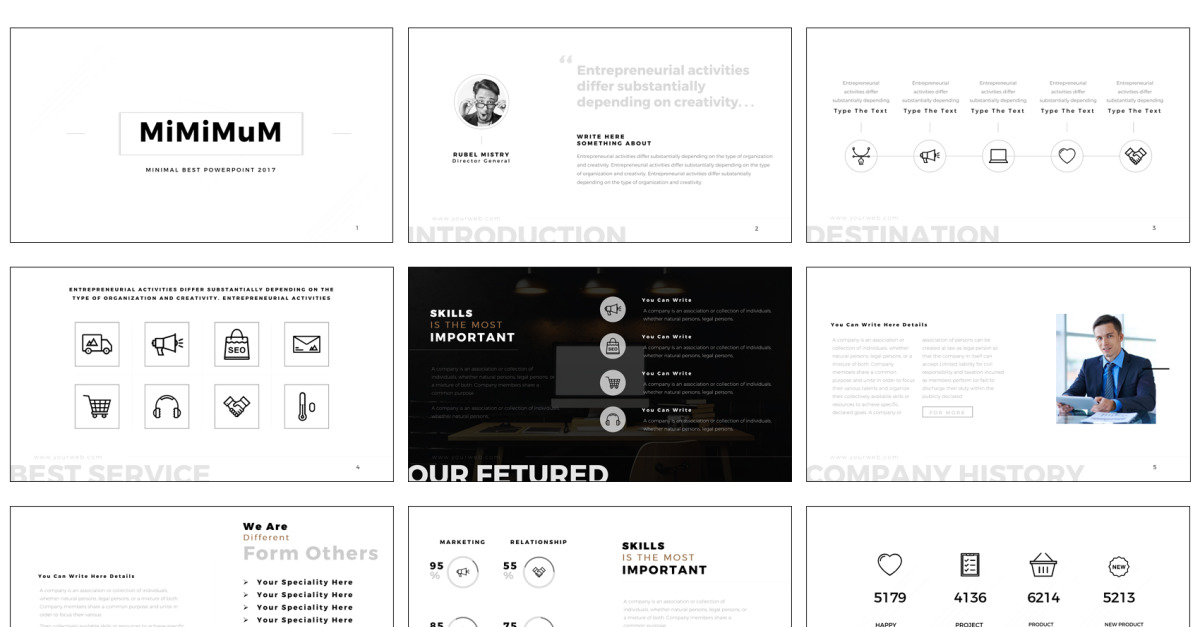MiniMuM PowerPoint template #64482 - TemplateMonster