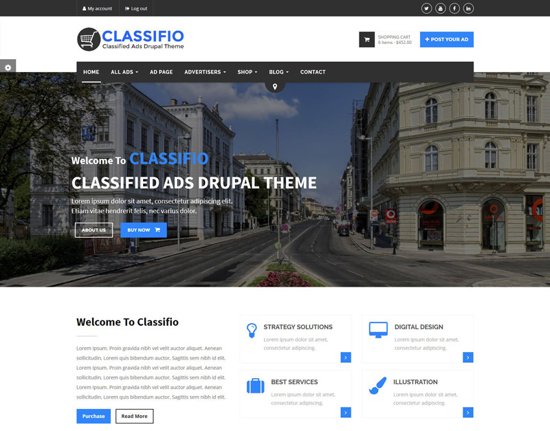 CLASSIFIO - Classified Ads Drupal Theme Drupal Template CLASSIFIO - Classified Ads Drupal Theme Drupal Template