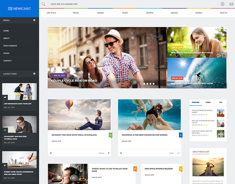 News 24x7 - Trendy Blog, News & Magazine Website Template