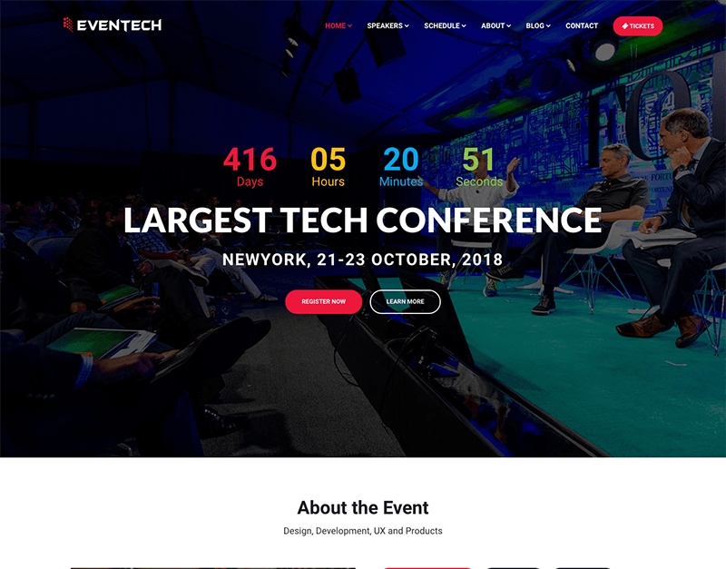 Eventech Conference Event Website Template