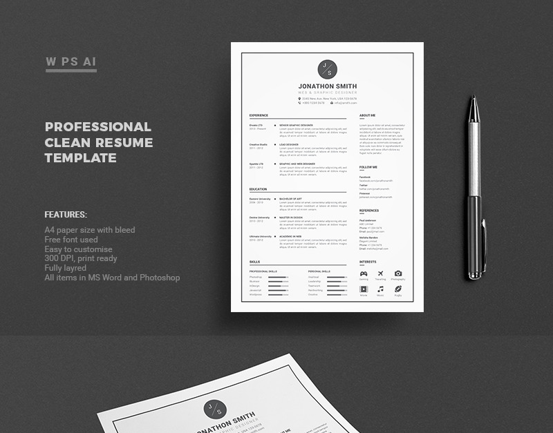 John Smith Resume Template #65425 - TemplateMonster