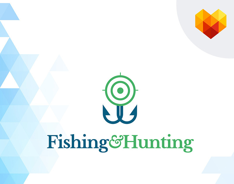 Fischen und Jagen Logo Vorlage #65595 - TemplateMonster