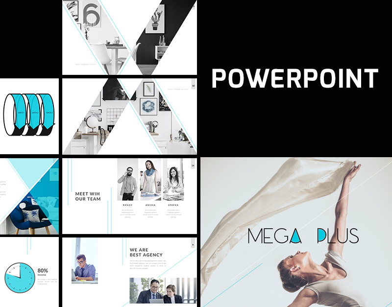 Mega Plus Presentation PowerPoint template - TemplateMonster