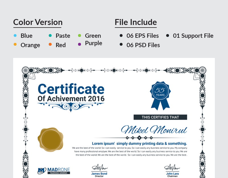 Web Design Certificate Template #66276 - TemplateMonster